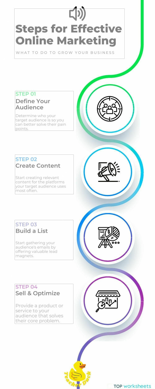 Steps for Effective Online Marketing. Interactive worksheet | TopWorksheets