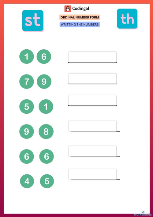 M_G01M06L13_WA02_Introduction_to_Ordinal_Numbers_4. Interactive worksheet | TopWorksheets