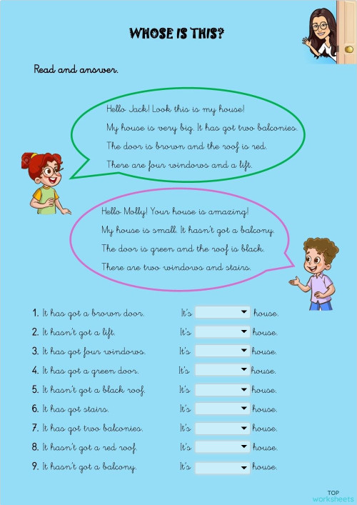 Whose is this?. Interactive worksheet | TopWorksheets