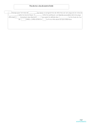 La fin de la guerre froide. Fiche interactive | TopWorksheets