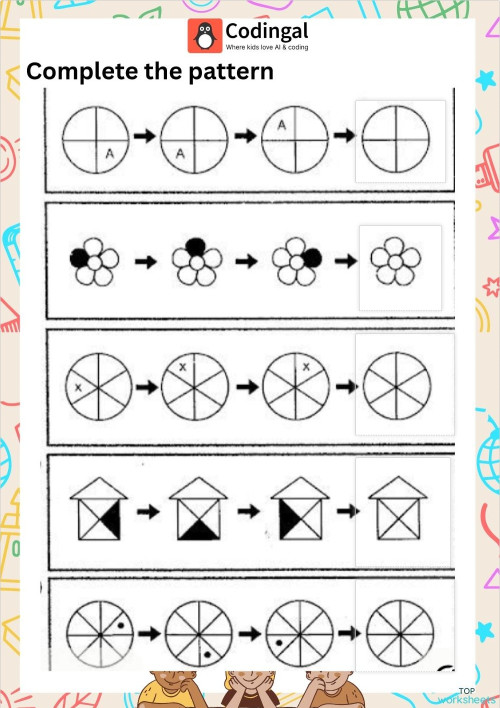 M_G03M28L60_WC02_Recognize_geometric_patterns_2. Interactive worksheet | TopWorksheets