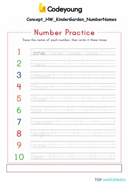Number names online pdf. Interactive worksheet | TopWorksheets