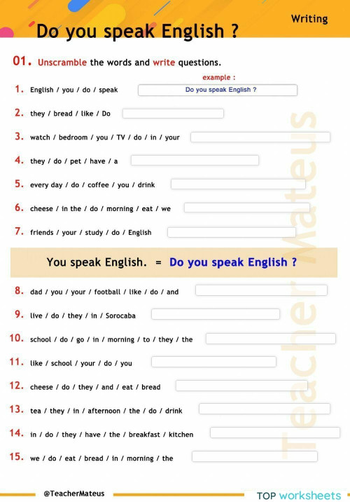 Interactive worksheets and online exercises in english | TopWorksheets