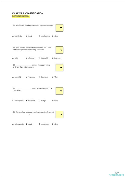 CHAPTER 2: CLASSIFICATIONS OF LIVING THINGS PART 2. Interactive ...
