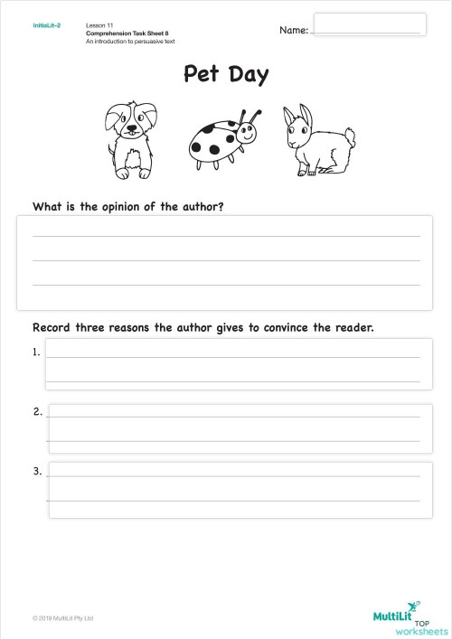 Pet Day Lesson 11. Interactive worksheet | TopWorksheets