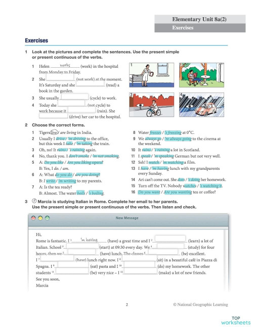 UNIT 8 BASIC PRESENT SIMPLE VS CONTINUOUS 2. Interactive worksheet | TopWorksheets