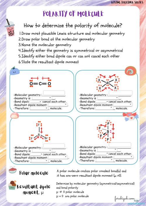 Polarity of Molecule. Interactive worksheet | TopWorksheets