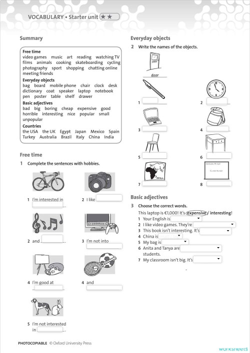 Practice starter unit. Interactive worksheet | TopWorksheets
