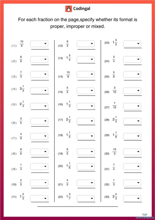M_G04M08L23_WA01_Identifying fractions_02. Interactive worksheet | TopWorksheets