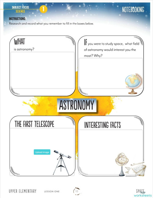 Lesson 1: Intro to Space. Interactive worksheet | TopWorksheets