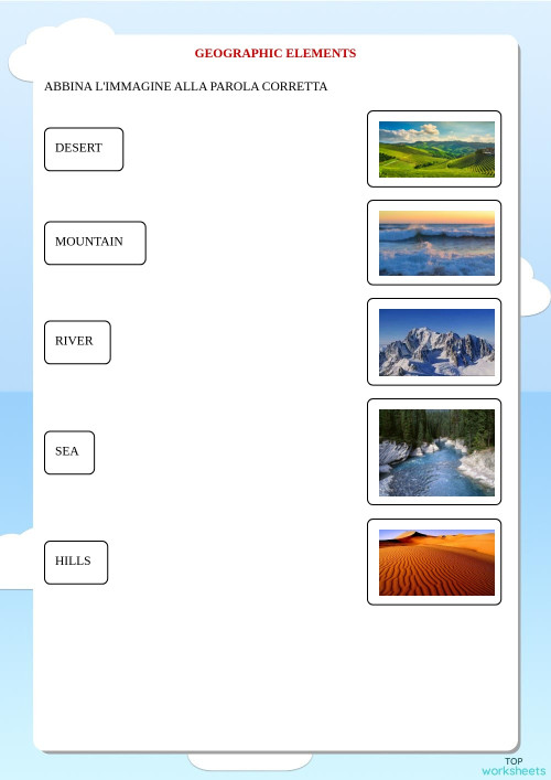 GEOGRAPHIC ELEMENTS. Scheda interattiva | TopWorksheets