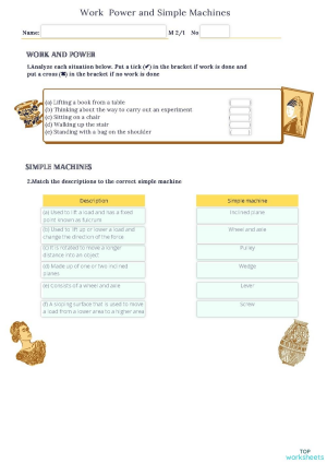 work power and simple machine ใบงานเชิงโต้ตอบ | TopWorksheets