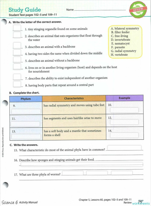 Lesson 60: Study Guide Pg 75. Interactive worksheet | TopWorksheets