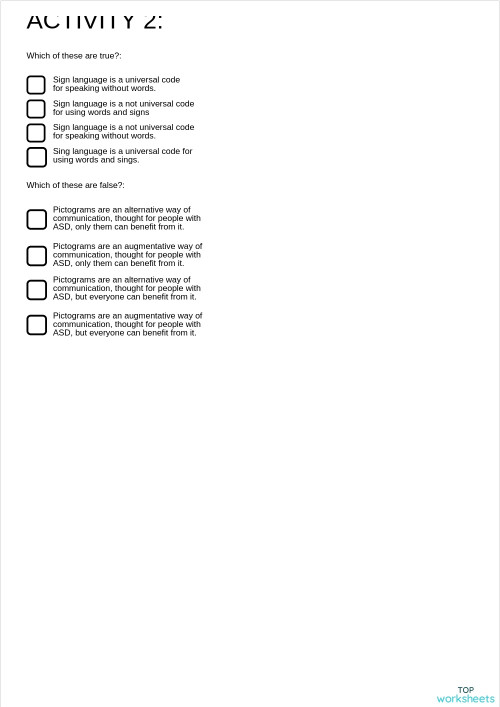Test activity. Interactive worksheet | TopWorksheets