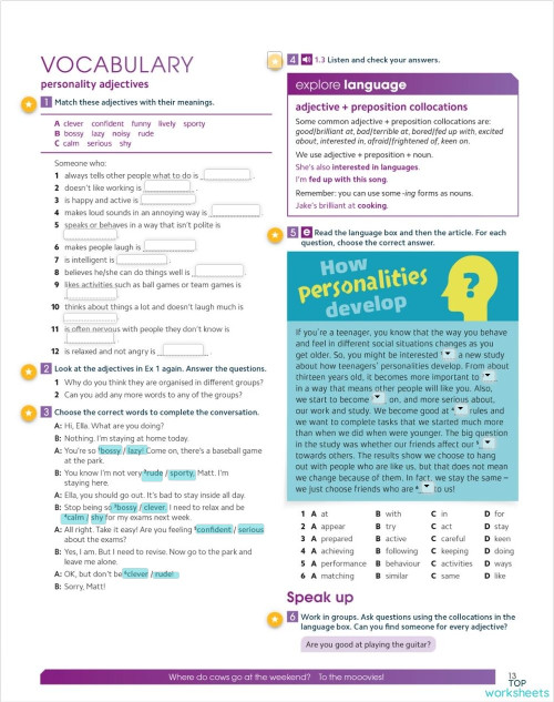 B1 page 13. Interactive worksheet | TopWorksheets