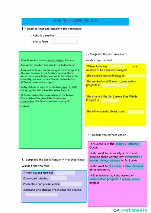 Reading. Interactive worksheet | TopWorksheets