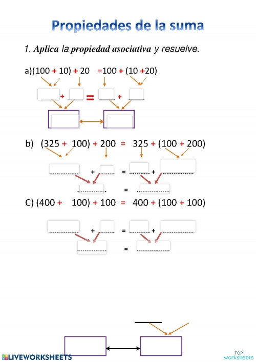 PROPIEDAD ASOCIATIVA. Ficha interactiva | TopWorksheets