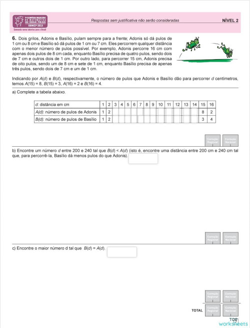 Teste 123456. Ficha interativa | TopWorksheets
