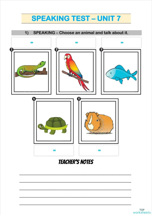 Unit 7 - SPEAKING. Interactive worksheet | TopWorksheets