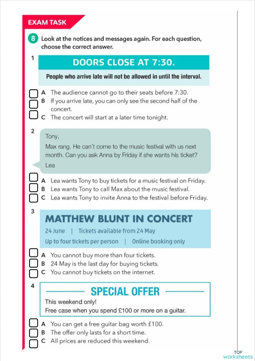 Practice Unit 1. Interactive worksheet | TopWorksheets