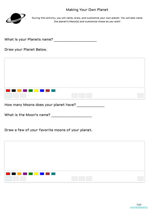 Making Your Own Planet. Interactive worksheet | TopWorksheets