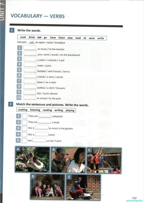 J. Unit 7 page 76. Interactive worksheet | TopWorksheets
