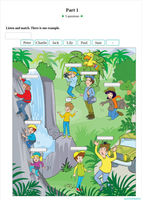 SKILLS BUILDER FOR YOUNG LEARNERS MOVERS 2 UNIT 2 LISTENING Part 1. Interactive worksheet ...