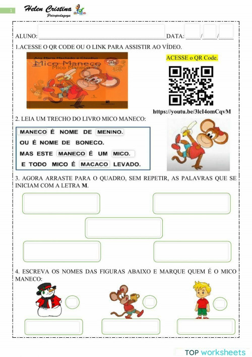 O som da letra m. Ficha interativa | TopWorksheets