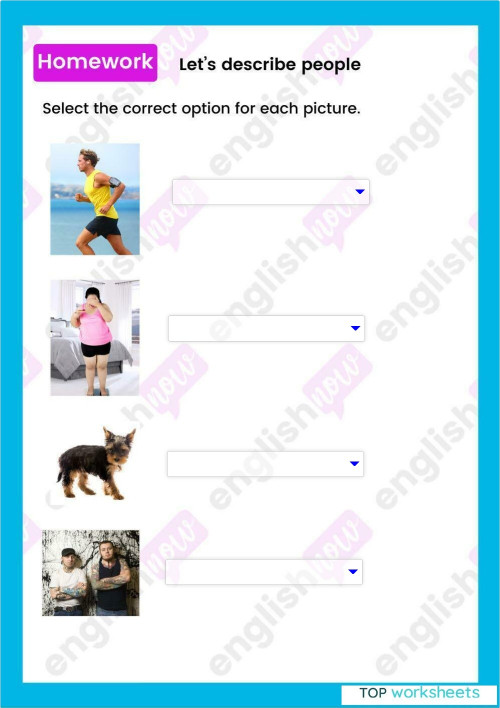 Describing people. Ficha interactiva | TopWorksheets