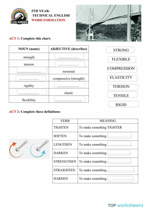 Materials word formation. Interactive worksheet | TopWorksheets