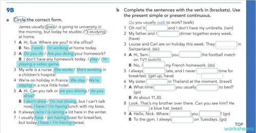 beginner 9B grammar bank. Interactive worksheet | TopWorksheets