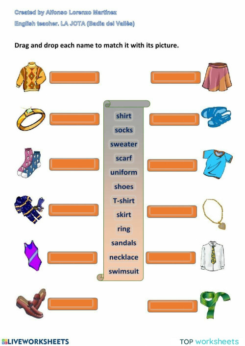 Clothes 02. Interactive worksheet | TopWorksheets