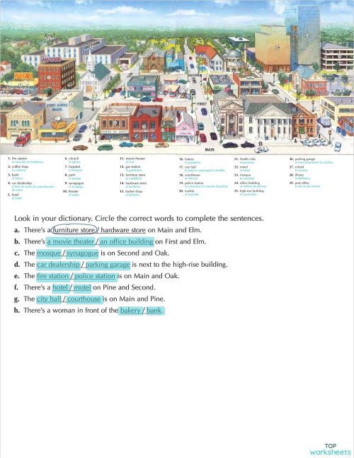 City Worksheets OPD Beginner. Interactive worksheet | TopWorksheets