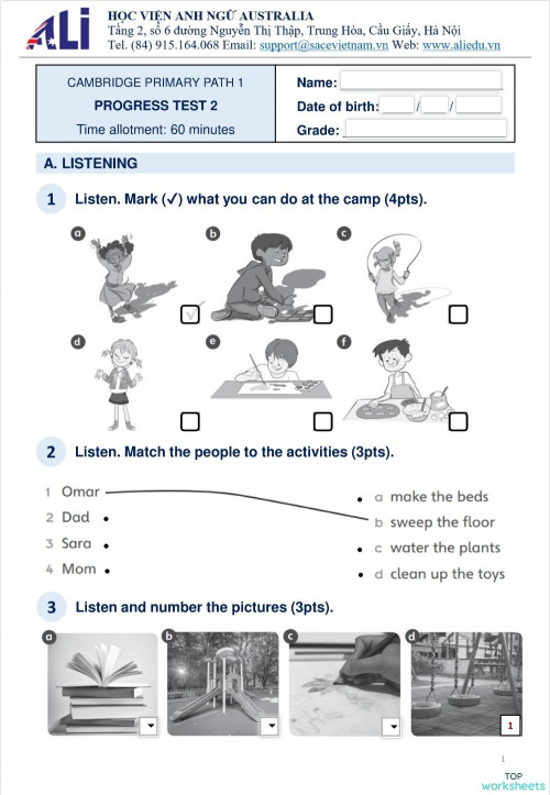 CP1_Progress Test 2. Interactive worksheet | TopWorksheets