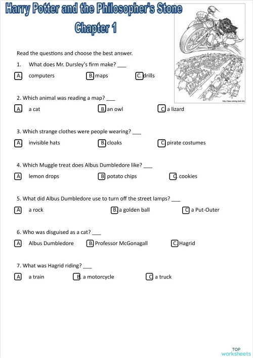 Chapter 3 Philosopher's Stone. Interactive worksheet | TopWorksheets