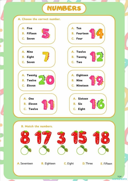 Numbers 1-20 Worksheet. Interactive worksheet | TopWorksheets