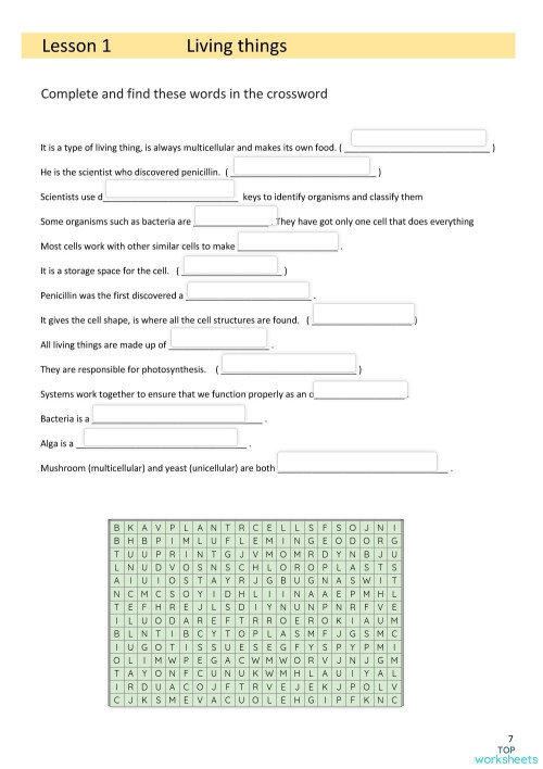 Natural Science: interactive worksheets and online exercises ...