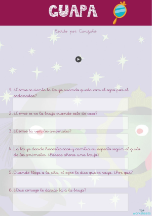 Ficha interactiva del cuento Guapa. Ficha interactiva | TopWorksheets