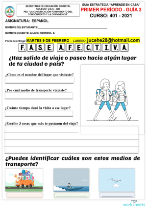 FASE AFECTIVA - ESPAÑOL OEA. Ficha interactiva | TopWorksheets