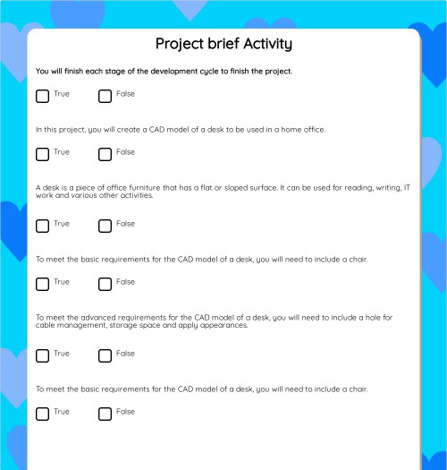 Project brief Activity. Interactive worksheet | TopWorksheets