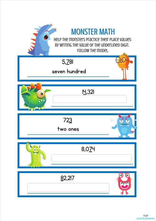 Place value. Interactive worksheet | TopWorksheets