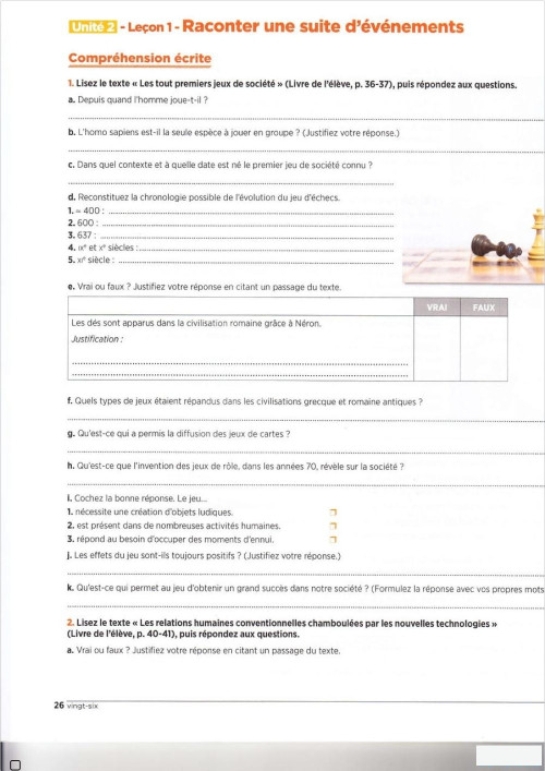 unité 2 (cahier ) (1). Fiche interactive | TopWorksheets