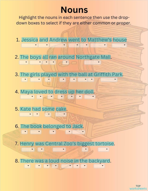 Nouns Worksheet. Interactive worksheet | TopWorksheets