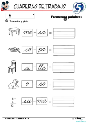 Conciencia silábica: fichas interactivas y ejercicios online ...