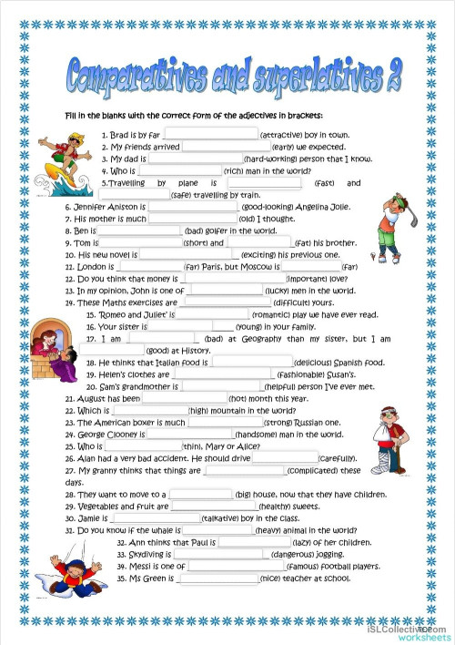DOUBLE COMPARATIVES. Interactive worksheet | TopWorksheets