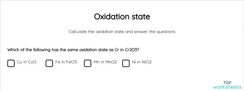 Oxidation state. Interactive worksheet | TopWorksheets