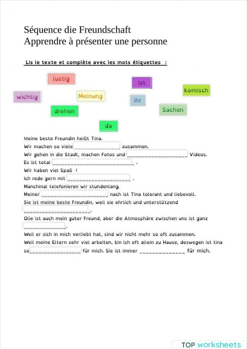 Interaktive Arbeitsblätter und Online-Übungen in deutsch | TopWorksheets