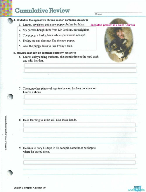 Lesson 80: Cumulative 8 Review Pg 153-154. Interactive worksheet ...