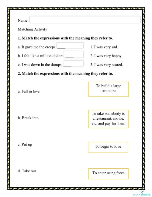 Vocabulary Unit 6. Interactive worksheet | TopWorksheets