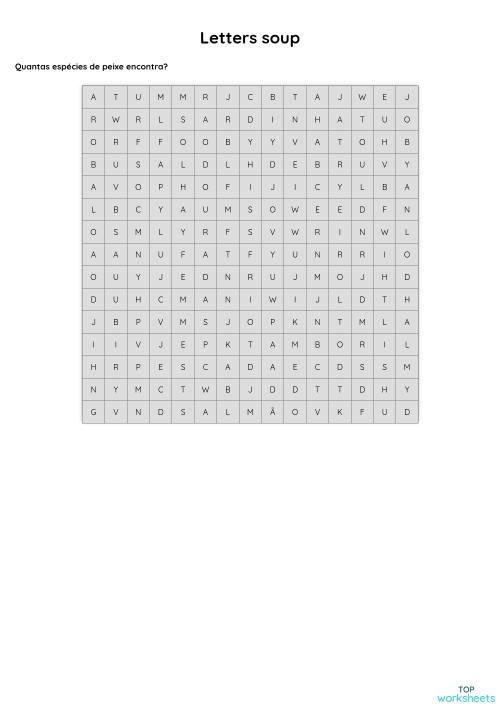Letters soup. Ficha interativa | TopWorksheets